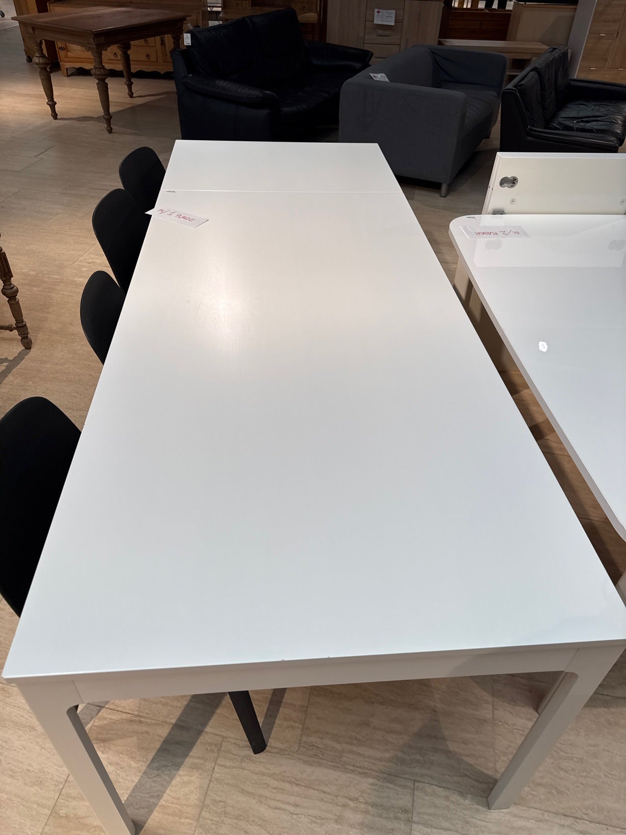 Spisebord hvid m. Plade