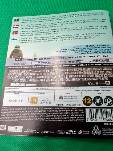 AD ASTRA. 4K DVD